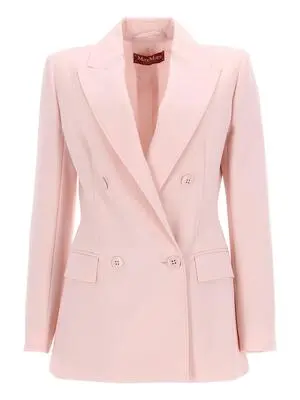 Max Mara Double-breasted Wool Crepe Jacket - Pink