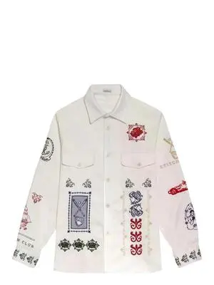 Agua Bendita Ethan Embroidered-patch Shirt - White