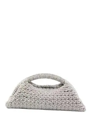HIBOURAMA Olivia Crystal-embellished Clutch - Silver