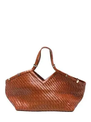 Benedetta Bruzziches Woven Top Handle Tote Bag - Brown