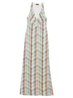 Missoni Striped-pattern V-neck Maxi Dress - Green