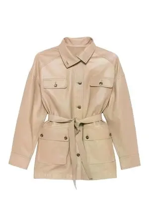 YVES SALOMON Buttoned Belted Jacket - Neutrals
