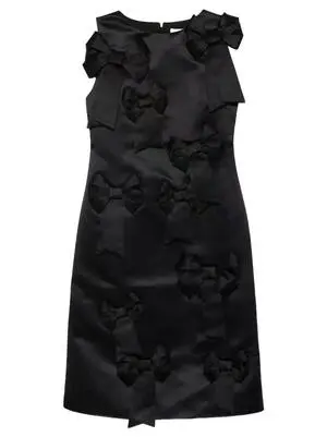GANNI Bow-detail Midi Dress - Black