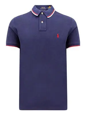 Polo Ralph Lauren Cotton Polo Shirt With Contrasting Profiles - Blue