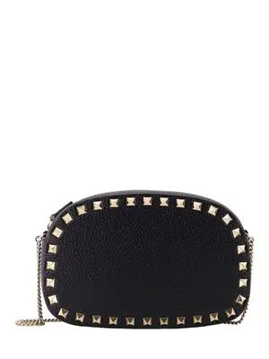 Valentino Garavani Rockstud Mini Leather Crossbody Bag - Black