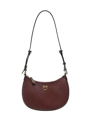 Pinko Half Moon Mini Leather Crossbody Bag - Brown