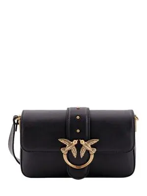 Pinko Mini Love Bag Leather Crossbody Bag - Black