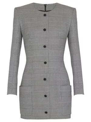 Balmain Prince Of Wales-check Dress - Grey