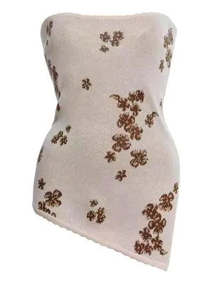 Agua Bendita Shantal Floral-print Top - Neutrals