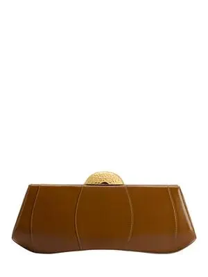 GIUSEPPE ZANOTTI Leather Clutch Bag With Chain Strap - Light_brown