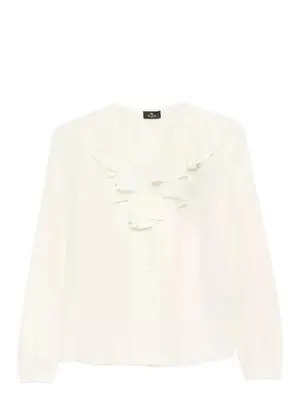 Etro Ruffled Silk Blouse - Neutrals