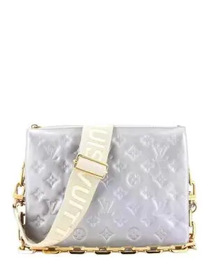 LOUIS VUITTON Coussin Pm Crossbody Bag Monogram Embossed Lambskin - Silver