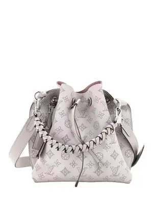 LOUIS VUITTON Muria Mahina Leather Bucket Bag - Grey