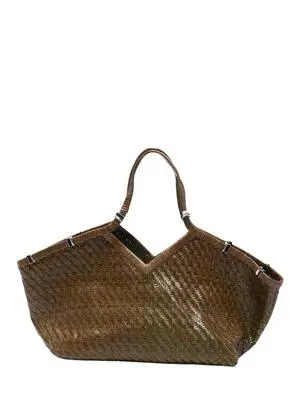 Benedetta Bruzziches Large Usha Hand-woven Tote Bag - Brown