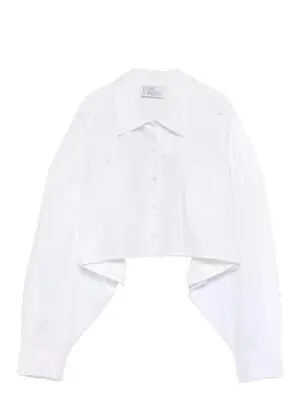 Giuseppe Di Morabito Bead-embellished Cropped Shirt - White