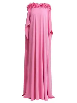 GEMY MAALOUF Floral-embellished Maxi Kaftan - Pink