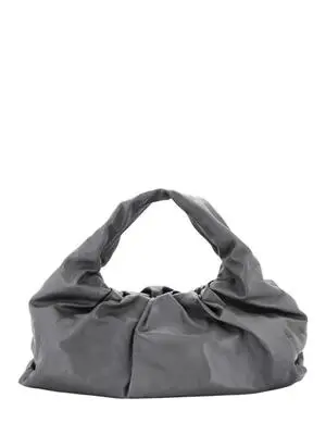 Bottega Veneta The Shoulder Pouch Leather Maxi Hobo Bag - Grey