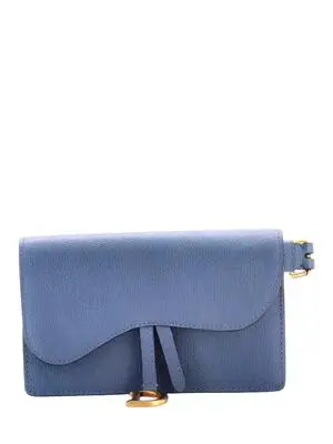 Dior Saddle Rectangular Leather Belt Bag - Blue