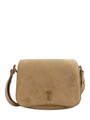 Ami Heart-motif Shoulder Bag - Neutrals