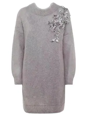 BLUGIRL Embellished Mini Dress - Grey