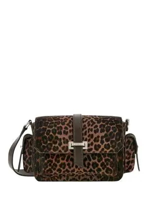 Hogan Leopard-print Flap Cross Body Bag - Brown