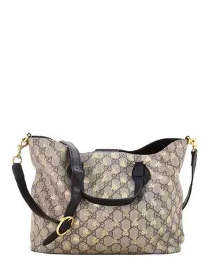 Gucci Convertible Soft Printed Gg Coated Canvas Small Tote Bag - Brown