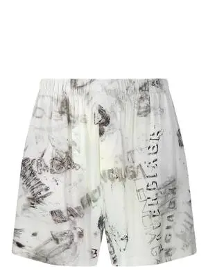 Balenciaga Print Pyjama Shorts White