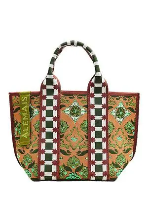 ALEMAIS Cece Jacquard Mini Tote - Green Pattern