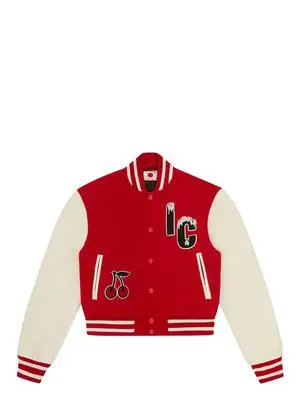 ICECREAM Striped Appliquéd Jacket - Red