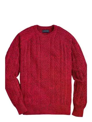 Brooks Brothers Fisherman Crewneck Sweater - Red