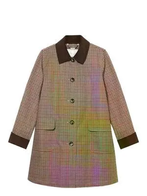 Brooks Brothers Checked Cotton Coat - Neutrals