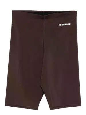 JIL SANDER Logo Biker Shorts Brown