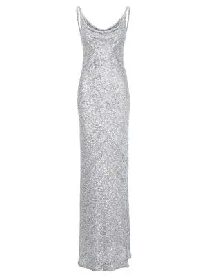 ROSERRY Margot Sleeveless Sequined Gown - Silver