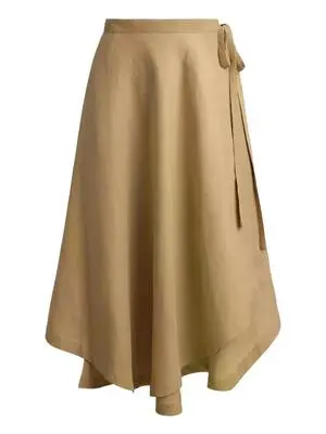 Polo Ralph Lauren Linen A-line Wrap Skirt - Neutrals
