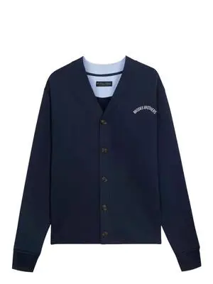 Brooks Brothers Logo V-neck Cardigan - Blue
