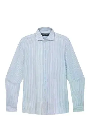 Brooks Brothers Spread-collar Striped Shirt - Blue