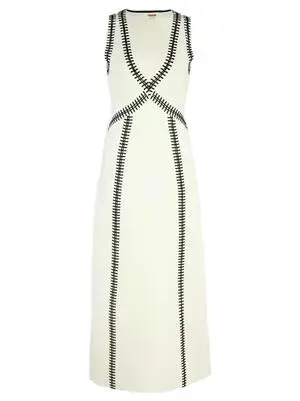 Johanna Ortiz Spiritual V-neck Midi Dress - Neutrals