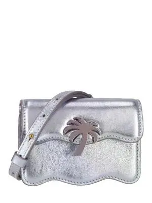 Palm Angels Metallic-leather Crossbody Bag - Silver