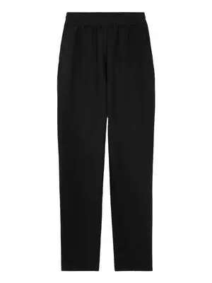 AMI Paris Blended Linen Elasticated Waist Trousers - Black