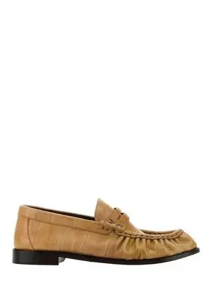Saint Laurent Le Loafer Leather Loafers - Neutrals
