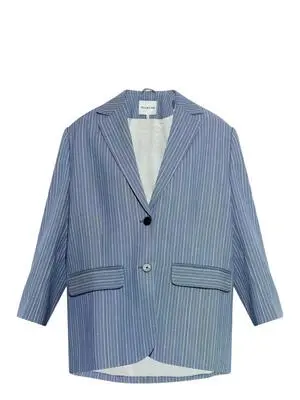 Munthe Pinstripe Button Blazer - Blue