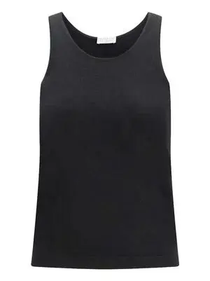 Brunello Cucinelli Sleeveless Scoop Neck Top - Black