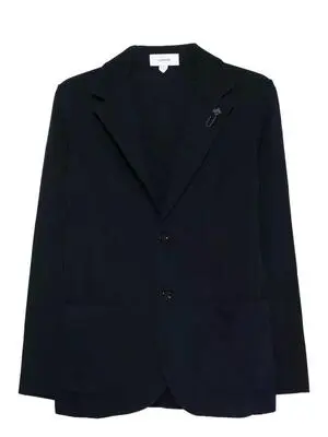 LARDINI Brooch Knit Blazer - Blue