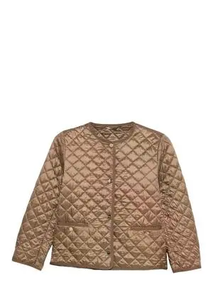Max Mara Quilted Button Coat - Brown