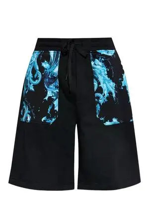 Versace Print Drawstring Shorts - Black