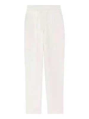 AMI Paris Blended Linen Elasticated Waist Trousers - Neutrals