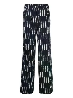 Off-White Shibori Graphic-print Wide-leg Trousers - Blue