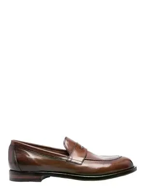 Officine Creative Round-toe Leather Loafers - Brown
