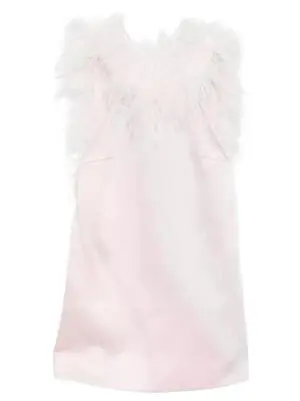 Retrofete Feather-trim Mini Dress - Pink