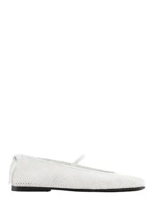 NODALETO Bulla Node Crochet Strap Ballet Flats - White